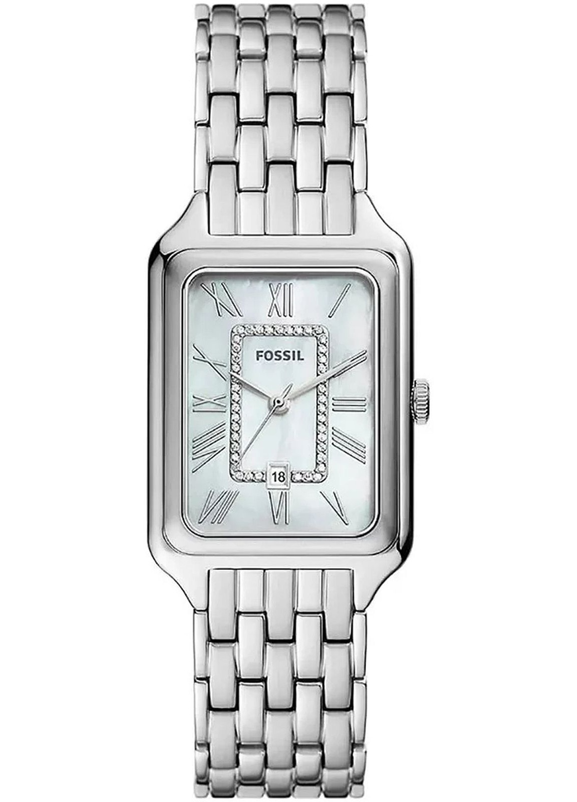 Ceas dama, Fossil Raquel, mecanism quartz, cadran sidef cu cristale ...