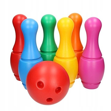 Set bowling, MEJ-POL, multicolore 29 cm, bila cu deschideri pentru ...