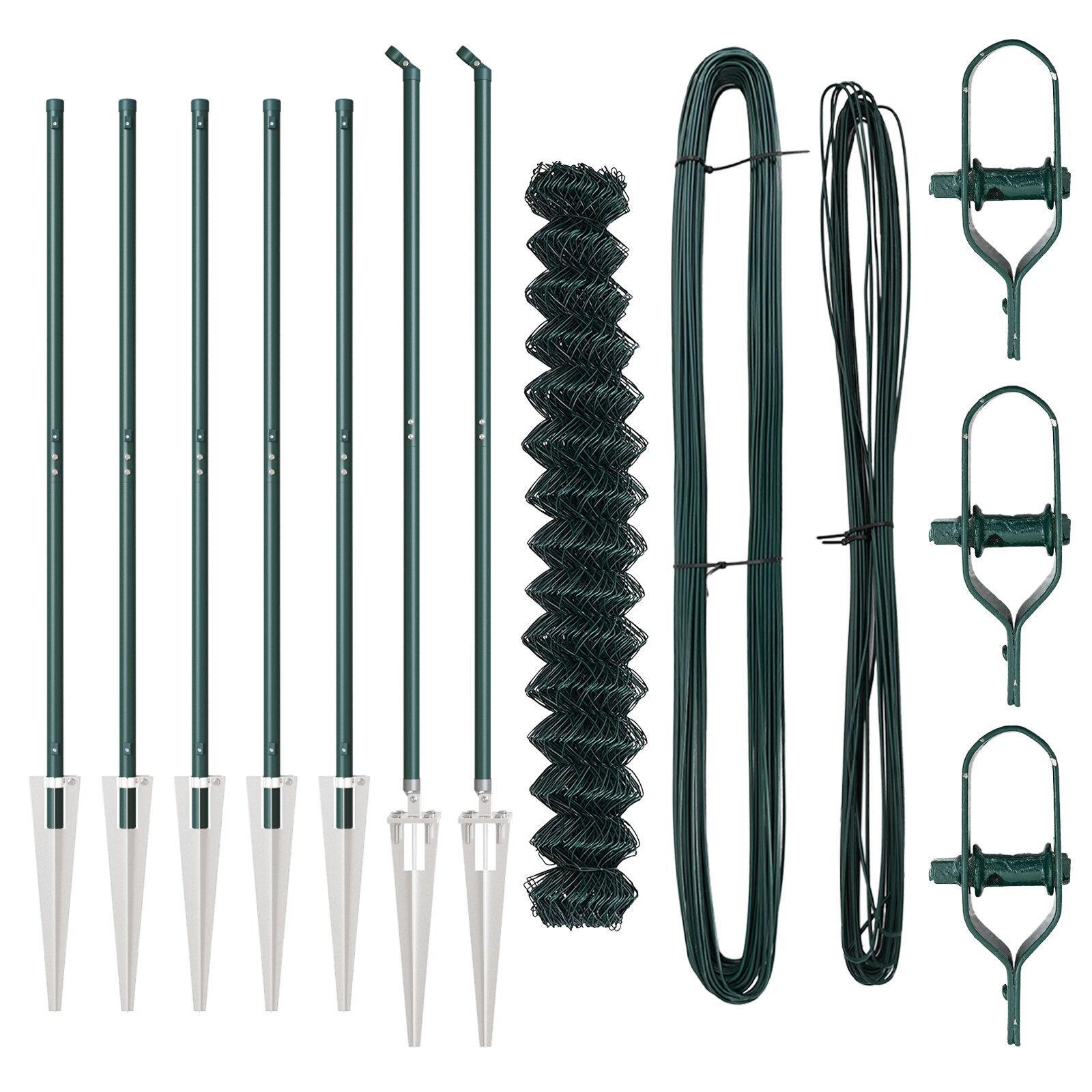 Set de Stalpi de Gard vidaXL, Verde 1.5 x 10 m, Otel Galvanizat, 26 kg ...