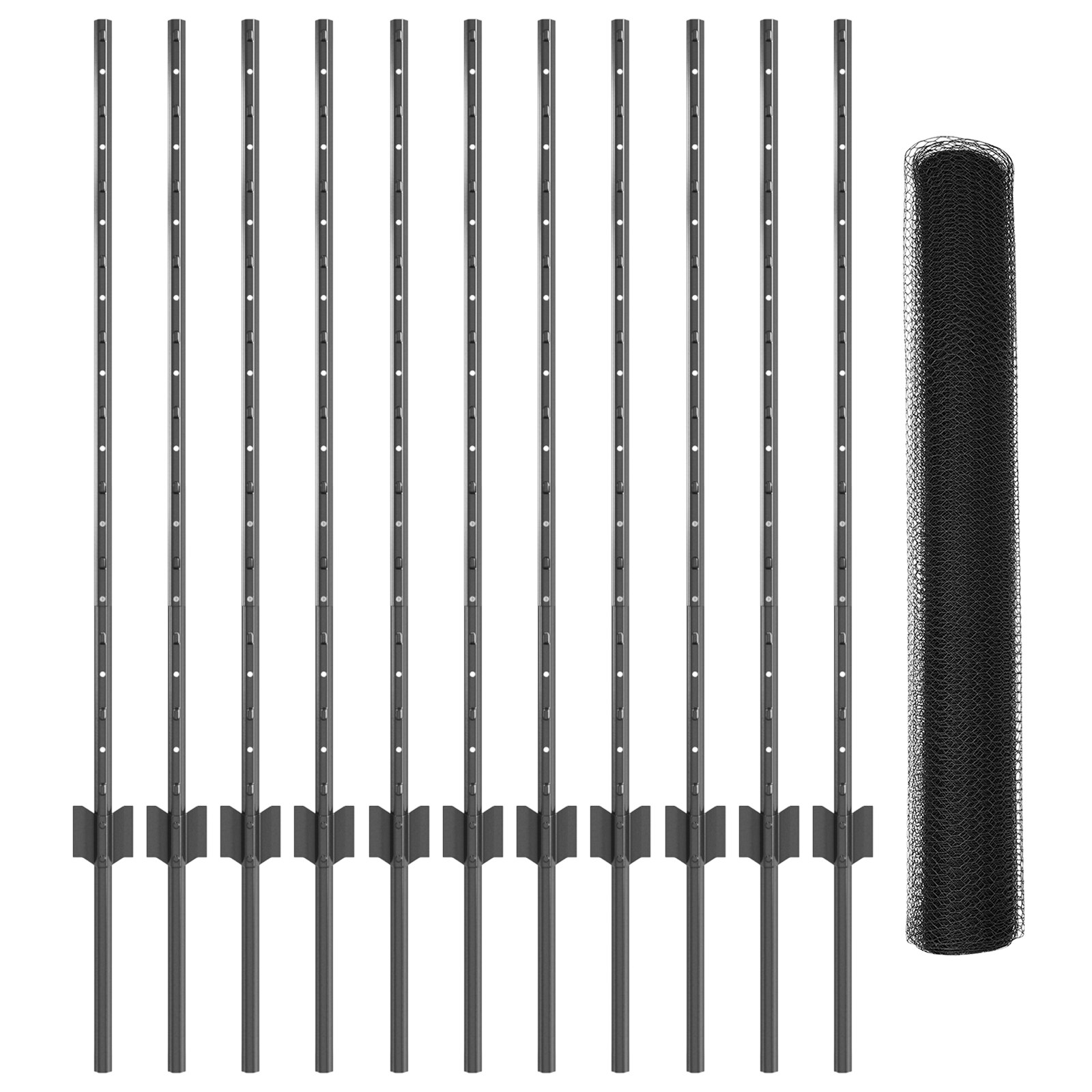 Set Gard de Gradina din Otel galvanizat, vidaXL, Set de 2 Gri, 14.09 kg ...