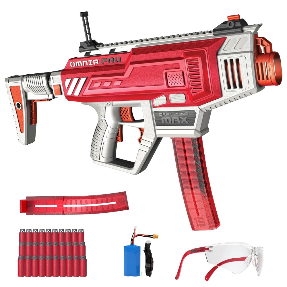 Dart Zone Max Omnia játék kilövő, 3 lövési mód, 30 db Ruby darts ...