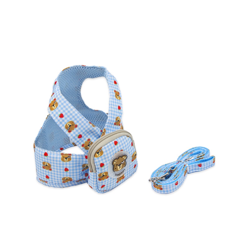 Set ham/lesa pentru catei, cu rucsac, Poliester, Albastru, S - eMAG.ro