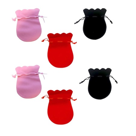 Set 6 saculeti catifea, multicolor, 120x85 mm, pentru cadouri ...