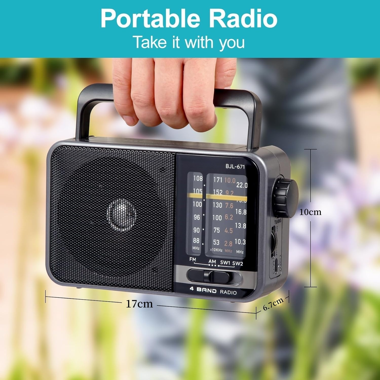 Radio portabil, cu Difuzor tare, acumulator, USB, FM/AM, Negru - eMAG.ro