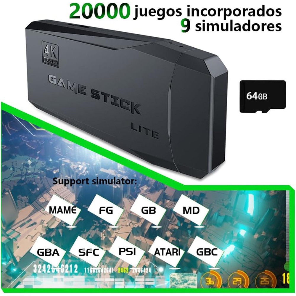 Consola jocuri video retro, Suness, 4K HDMI, 20000+ jocuri, 2 ...