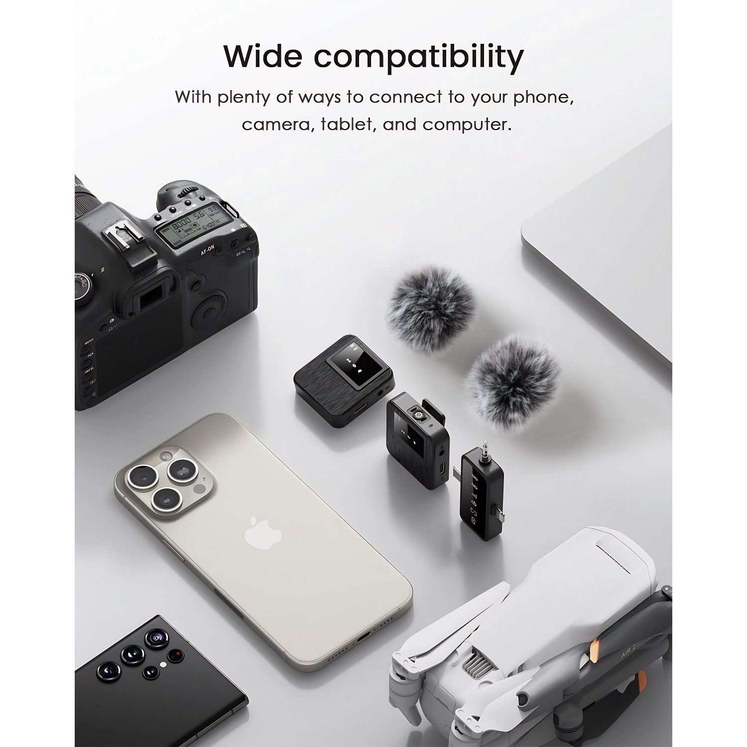 Set 2 Microfoane Lavaliera Profesionala 3 In 1, Excitat®, Wireless ...