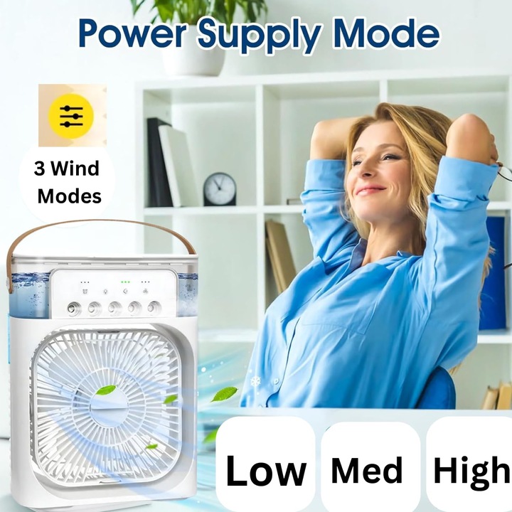 Mini Ventilator Portabil 3-in-1 Aurov®, Racitor de Aer, Umidificator si ...