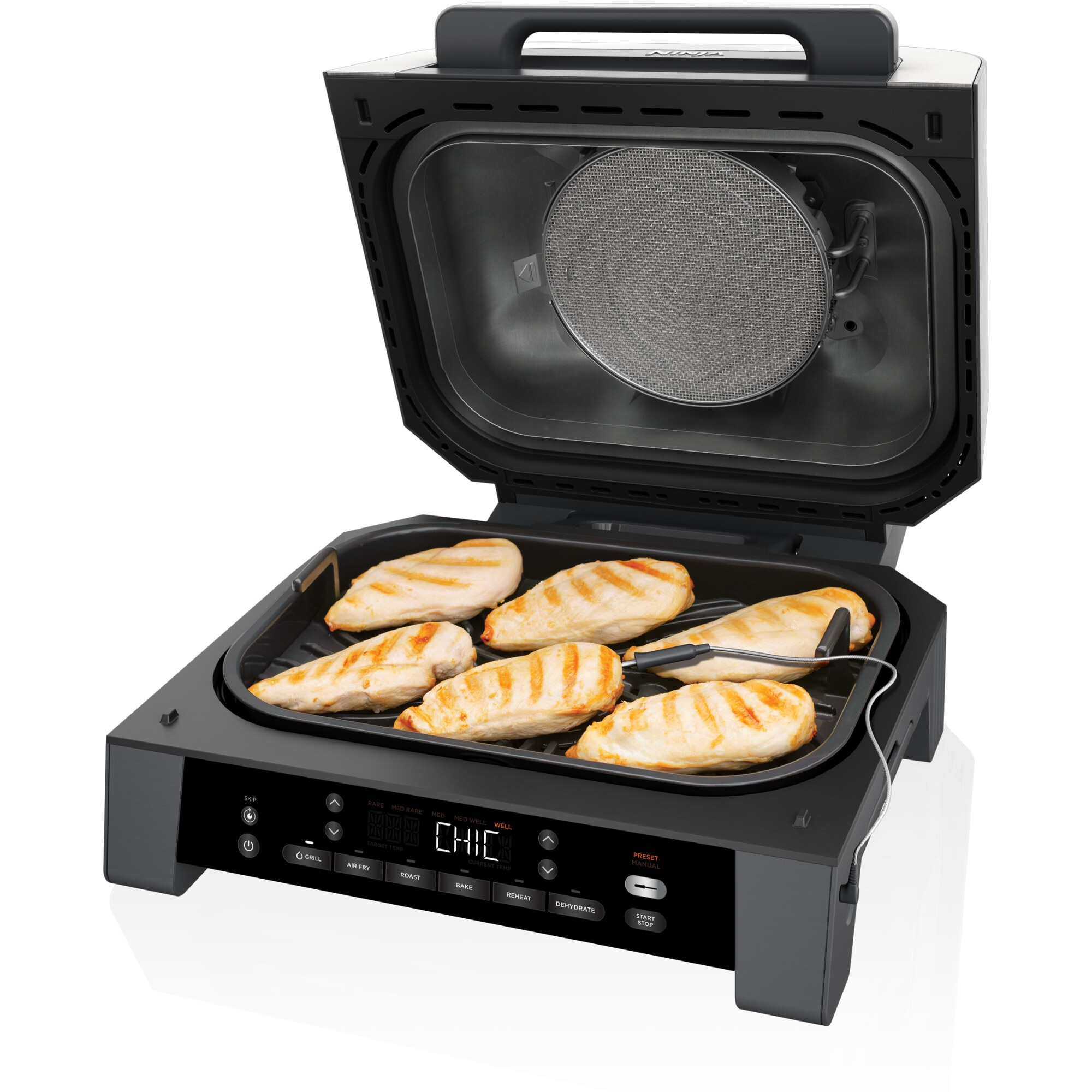 Електрическа скара и фритюрник с горещ въздух Ninja Foodi Smart XL AirGrill DG551EU, 1760 W ...