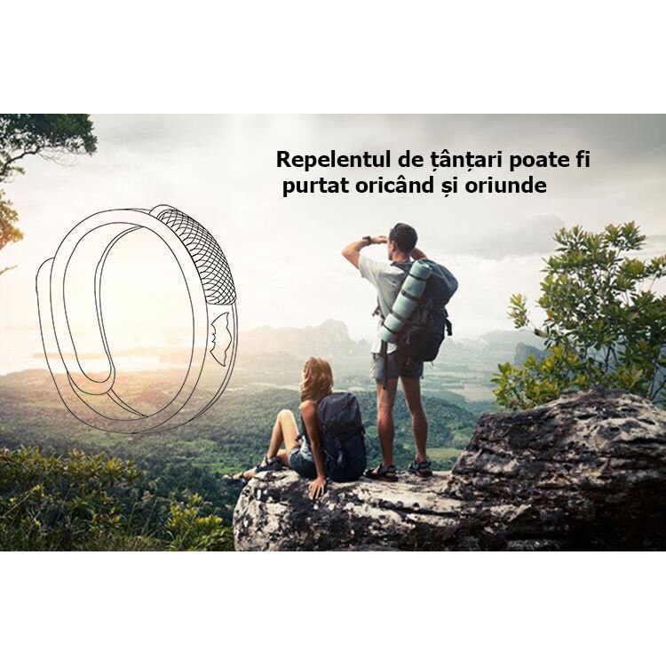 Bratari repelente de tantari, set cu 1 bratara si 2 pastile de refill ...