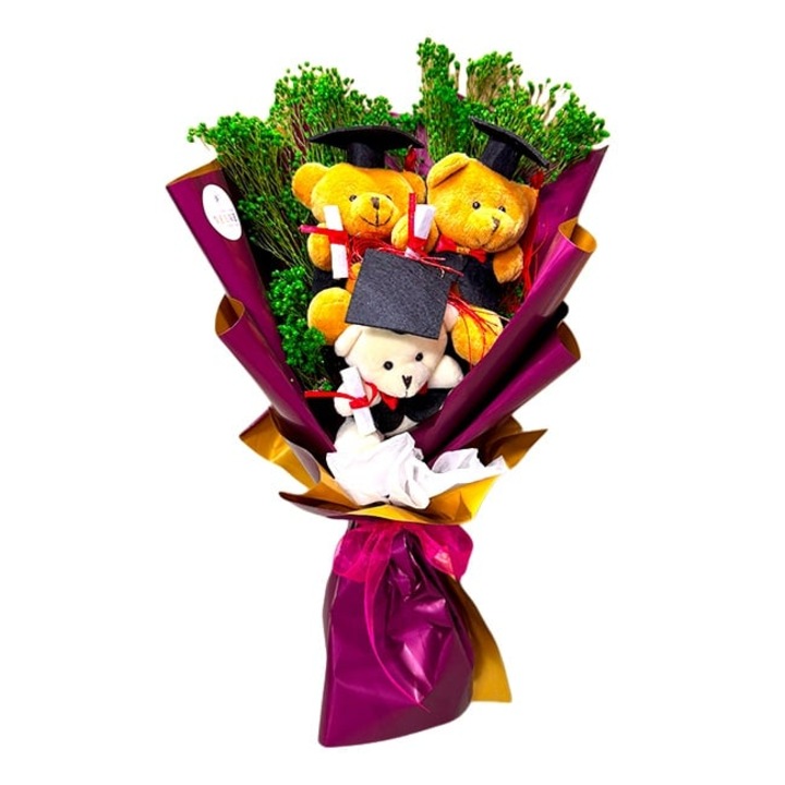 Buchet Graduate, broom criogenat, 3 ursuleti de plus cu toca, roba si ...