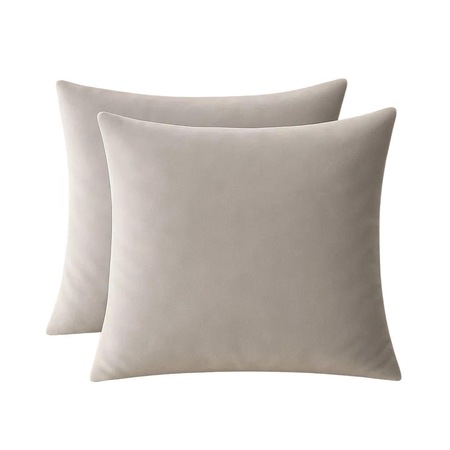 Set 2 Perne Decorative, Harnicuta, Catifea, White Latte, 50x50 cm - eMAG.ro