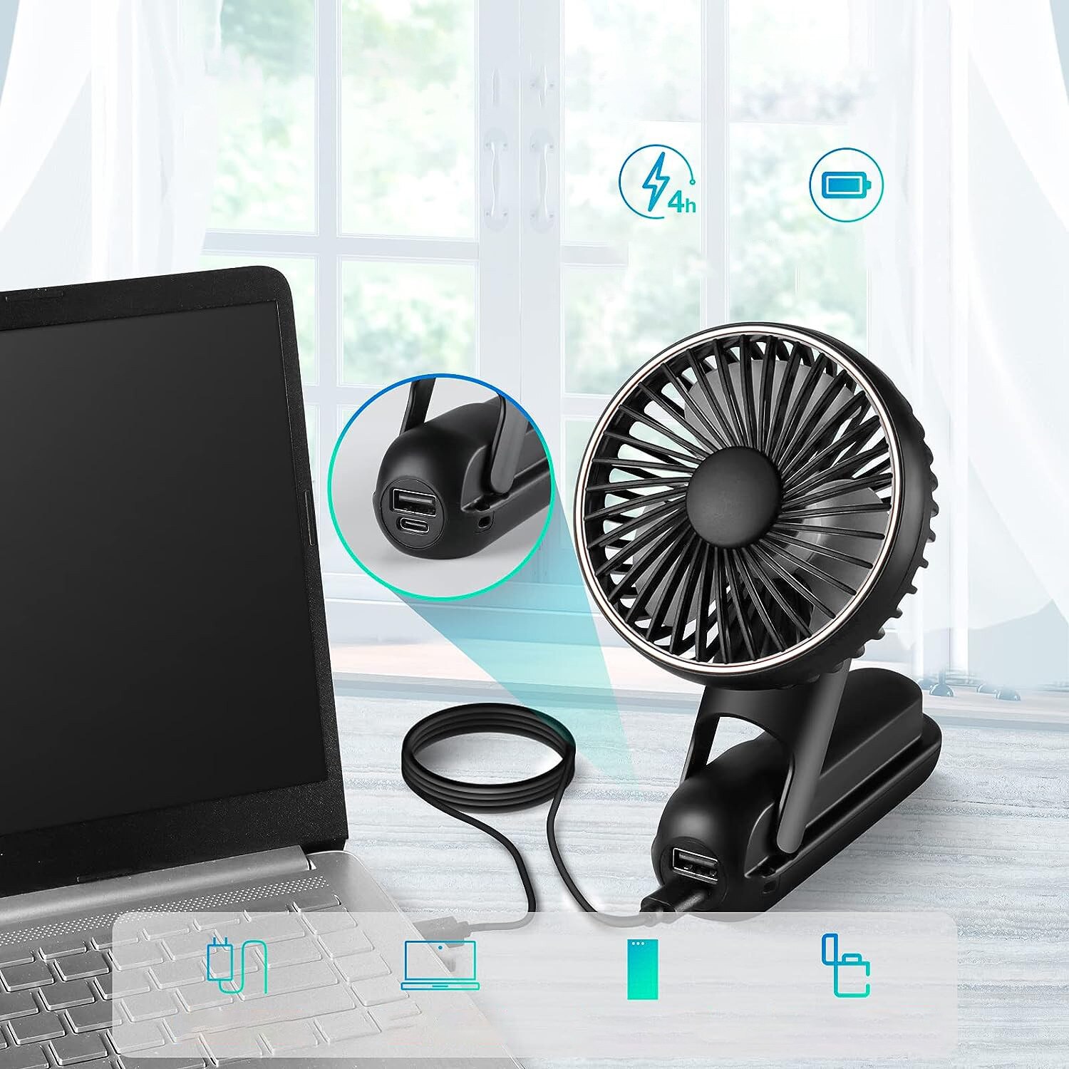 Ventilator Ultra Portabil, lynker, Ventilator USB, Mini Ventilator portabil pliabil mic ...