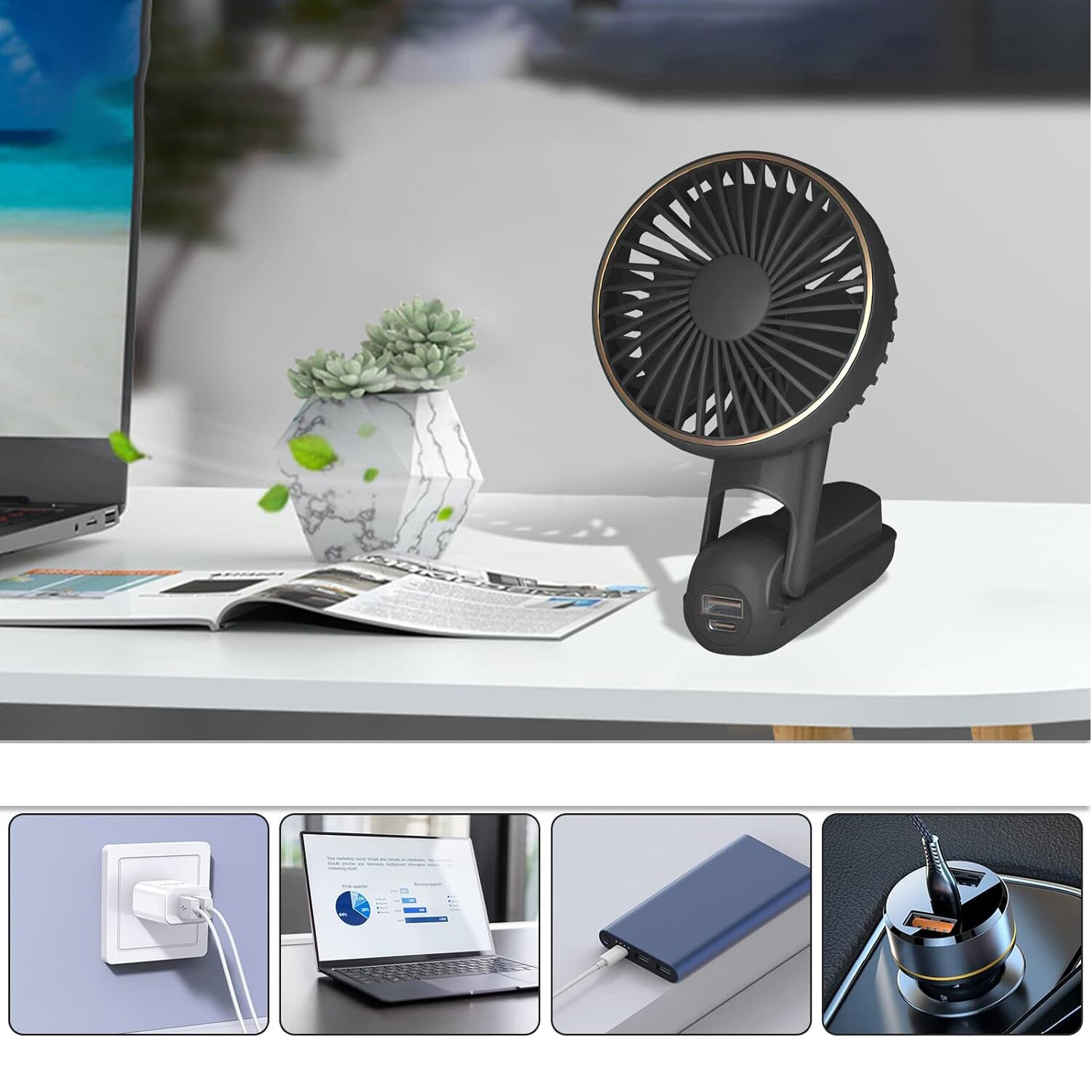 Ventilator Ultra Portabil, lynker, Ventilator USB, Mini Ventilator portabil pliabil mic ...