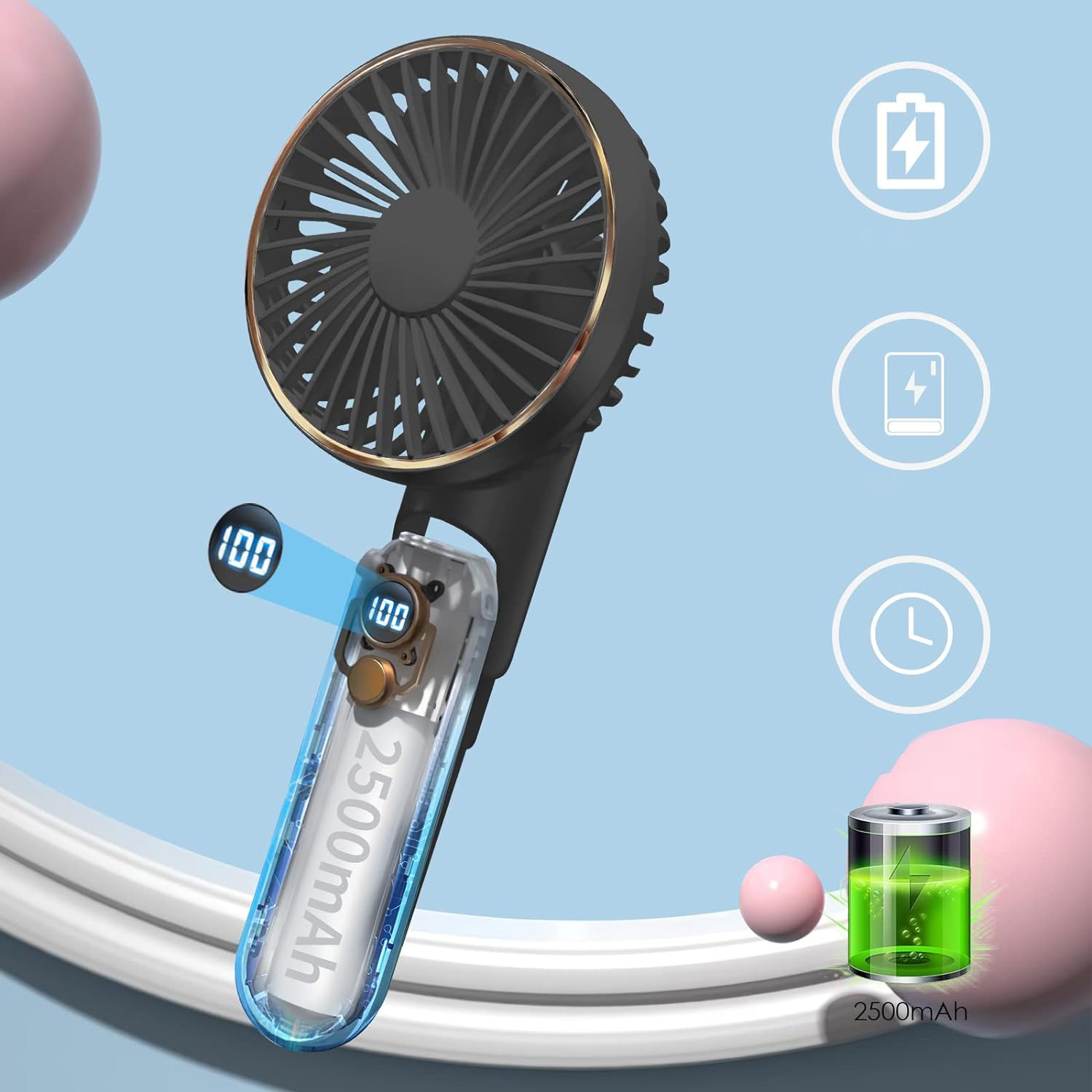 Ventilator Ultra Portabil, lynker, Ventilator USB, Mini Ventilator portabil pliabil mic ...