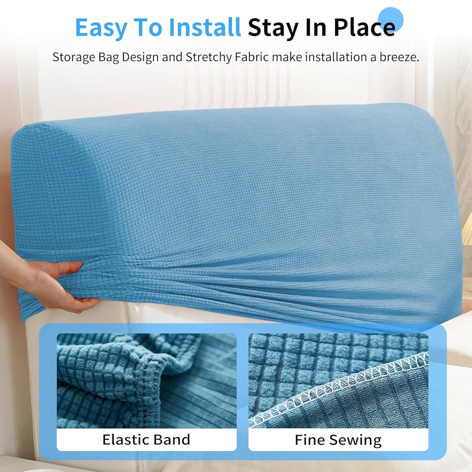 Husa Elastica pentru Tablie de Pat, SINBINTA, 180 cm, Elastic ...