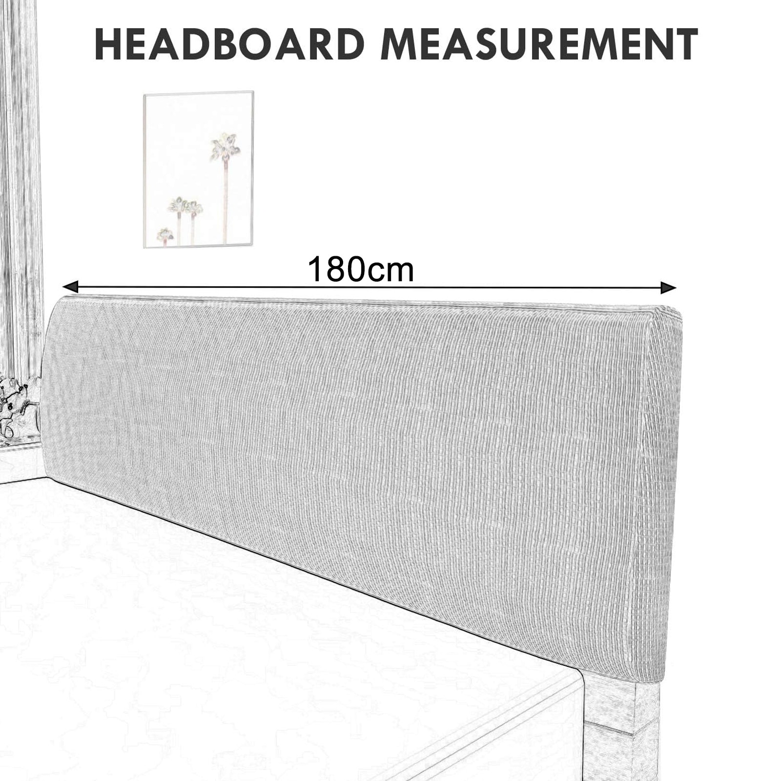 Husa Elastica pentru Tablie de Pat, SINBINTA, 180 cm, Elastic ...