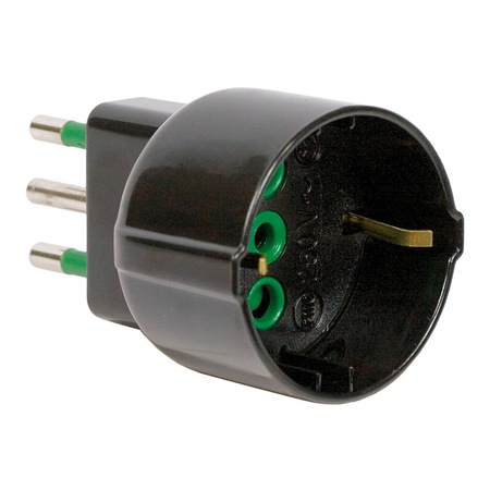 Adaptor Fisa Standar Italian, 2P+E, 10A, La Priza Italiana / Schuko 2P ...