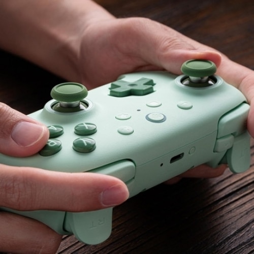 Controler fără fir, 8Bitdo, Ultimate 2C, verde, adaptor 2.4G, USB - eMAG.ro