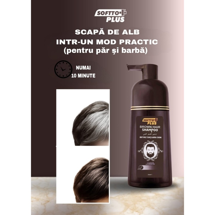 Vopsea de par semipermanent tip Sampon Softto+ Plus pentru par maro ...