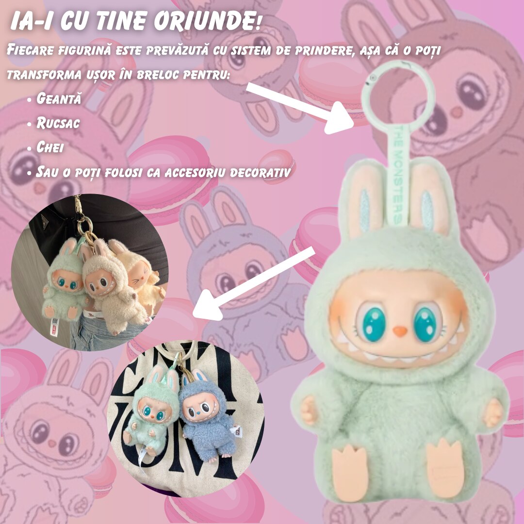 Breloc surpriza, Labubu, colectia Have a seat, plus, design unic, 15 cm ...