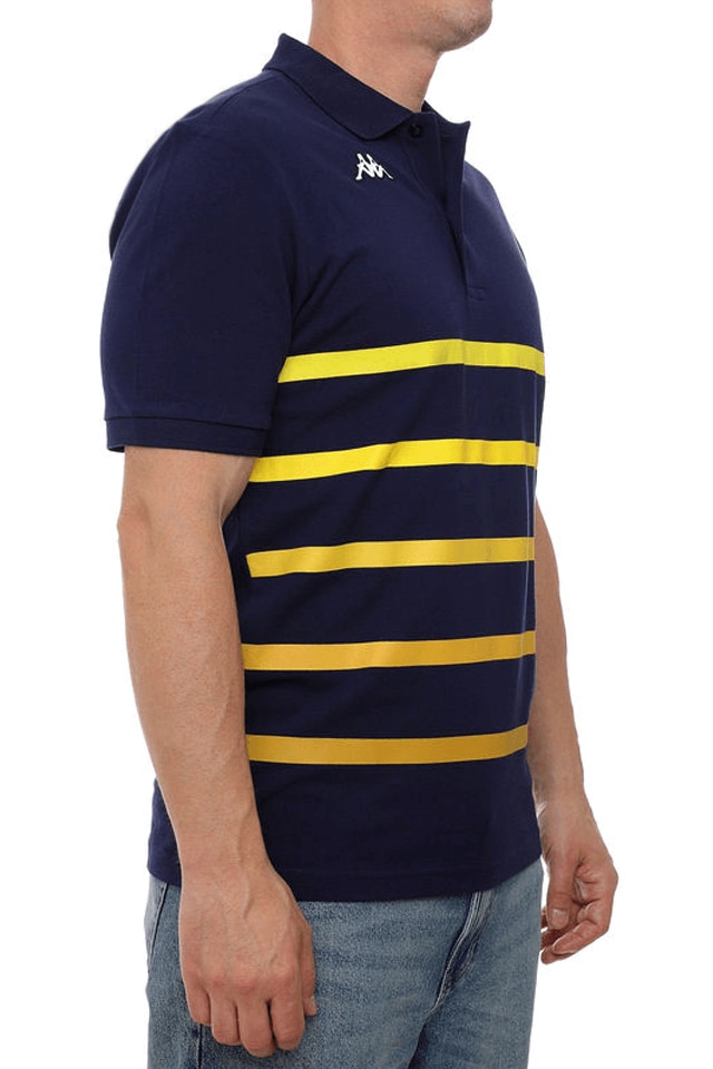 Tricou Polo regular fit din 100% bumbac pique cu logo, Kappa, barbati ...