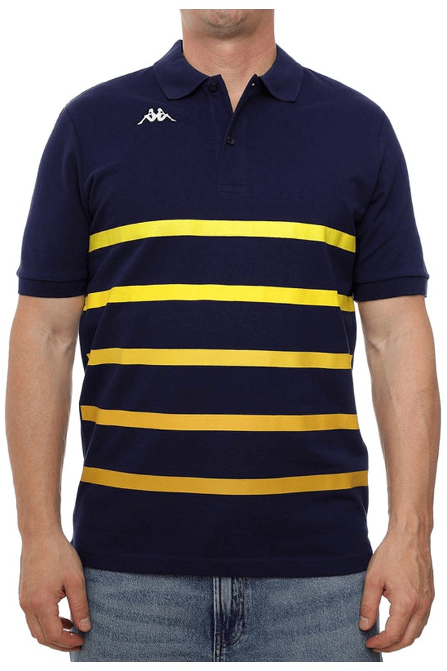 Tricou Polo regular fit din 100% bumbac pique cu logo, Kappa, barbati ...