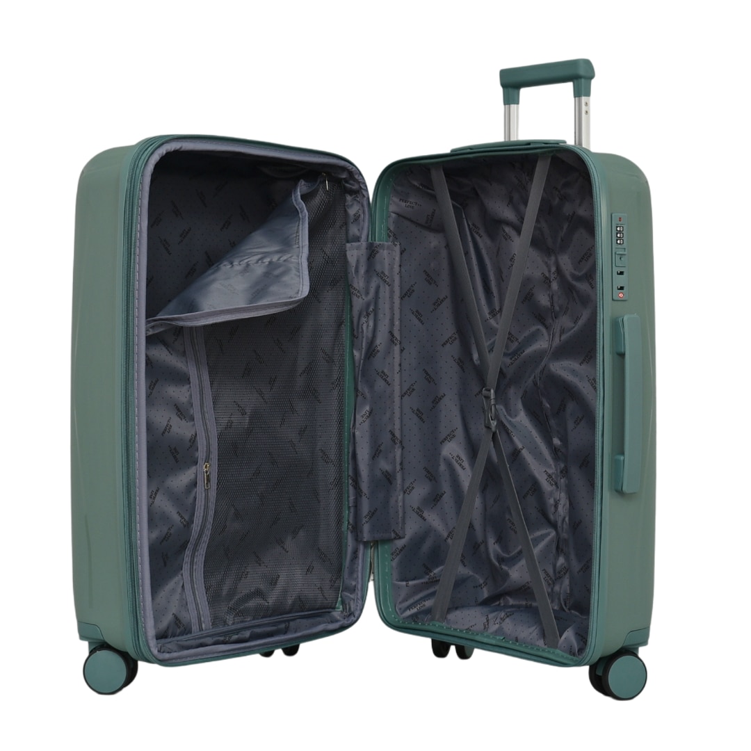 Комплект Куфари PERFECT++LINE PP 0606, Разширител, 65/44/26 см, Зелени ...