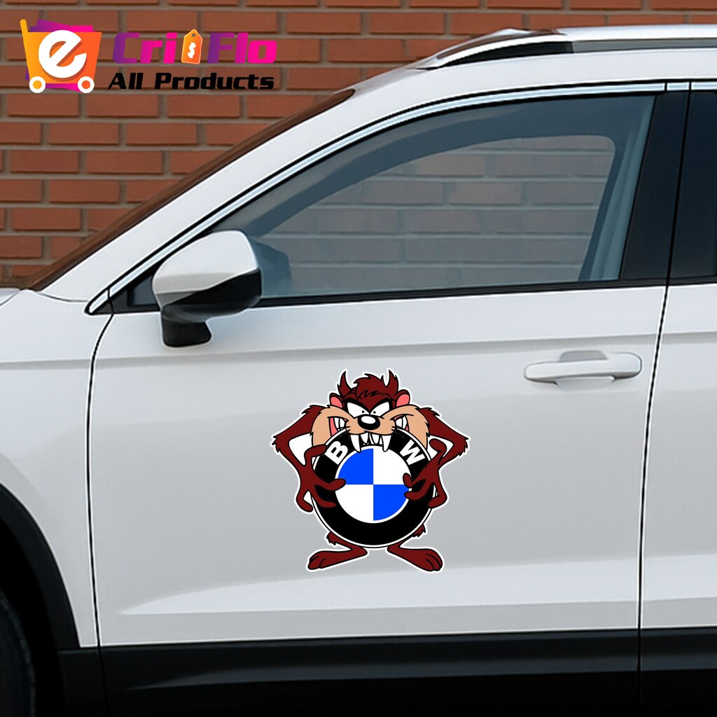 Sticker Auto Tazz cu logo BMW, Autoadeziv, Cri-Flo, Marime 15 cm - eMAG.ro