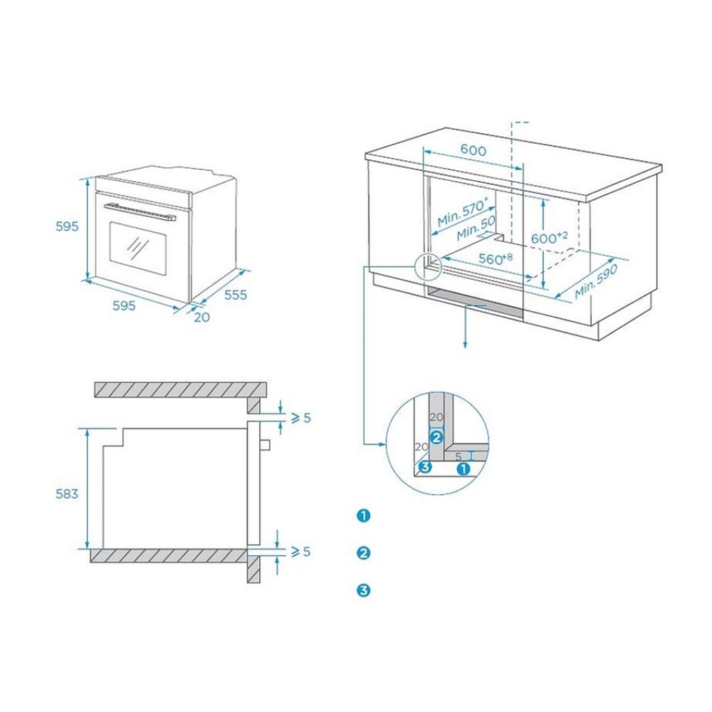 Фурна за вграждане Crown FCM 900 D BX, Вентилатор, Хидролитично ...