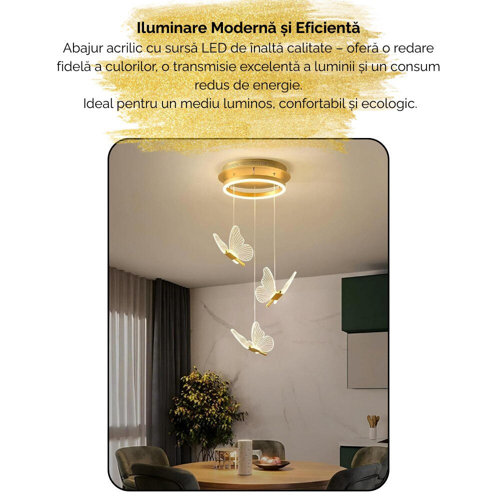 Candelabru/Lustra LED, Suspendata, Pendul, 4 Surse de Lumina, Design in ...