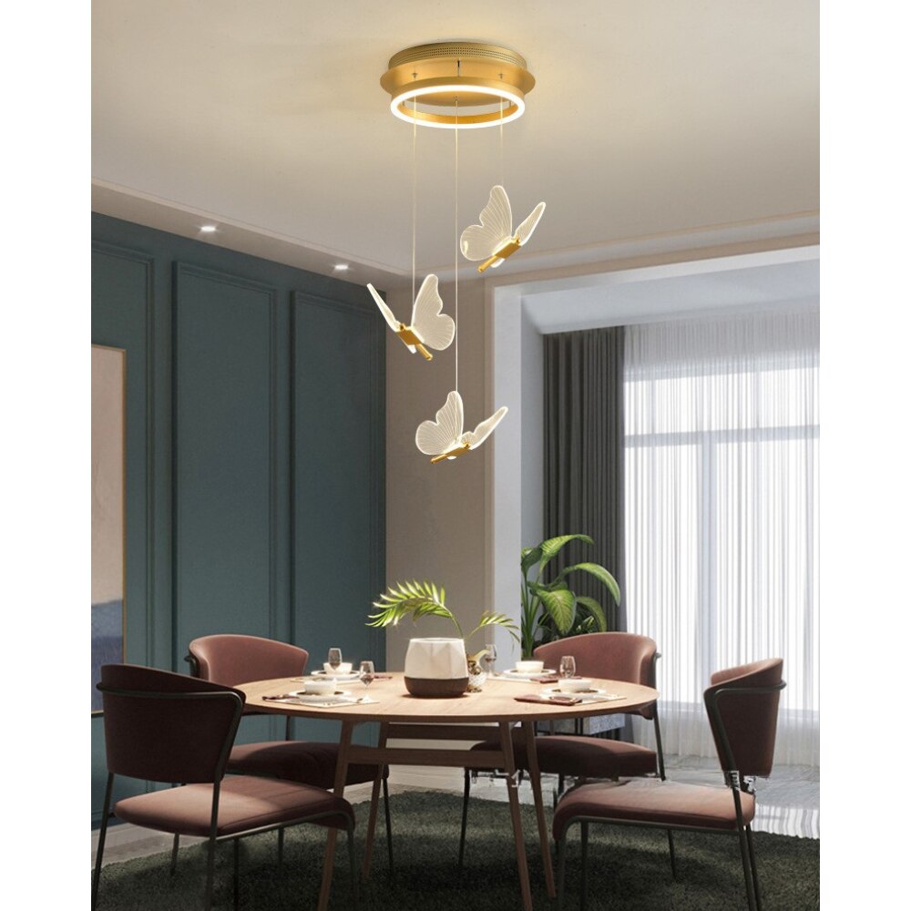Candelabru/Lustra LED, Suspendata, Pendul, 4 Surse de Lumina, Design in ...