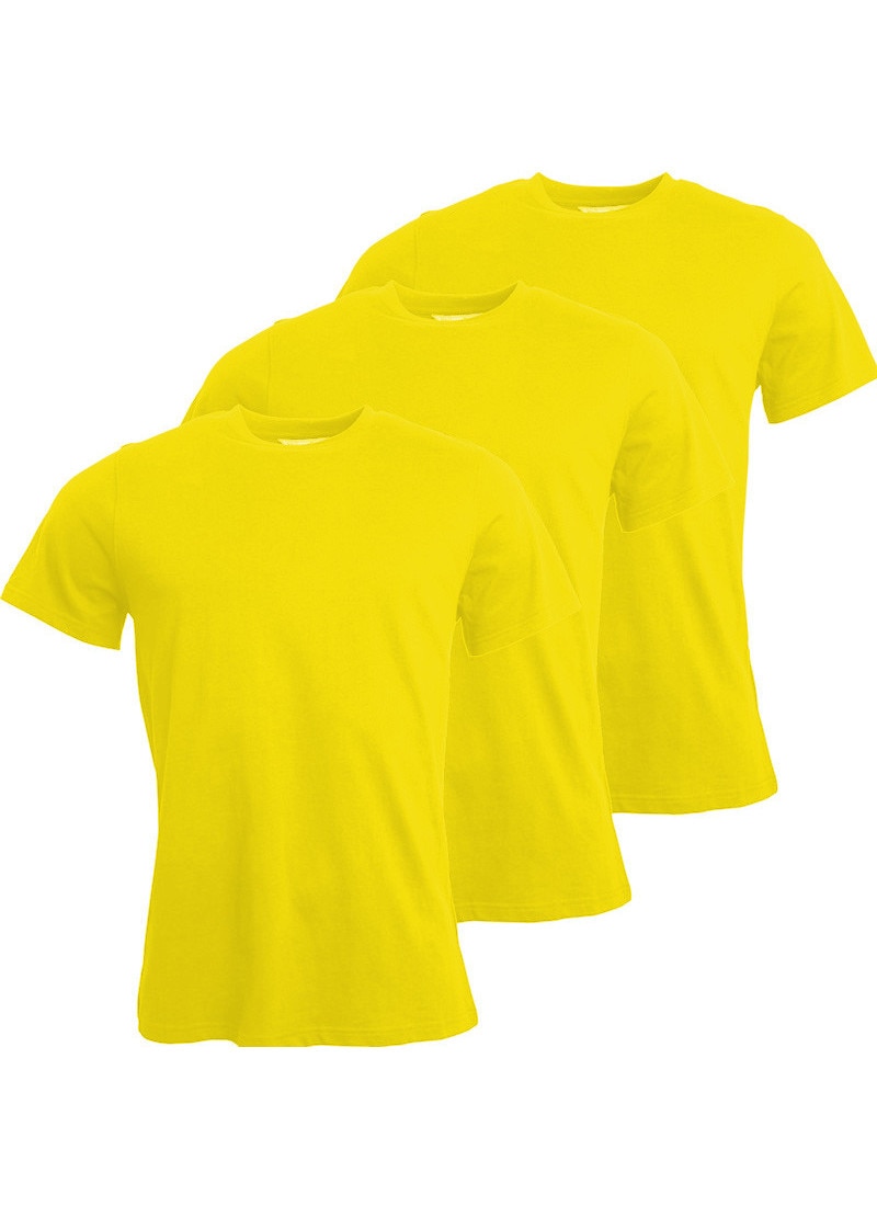 Set 3 Tricouri galbene Simple Barbati, Model Elegant, Marime L, 100% ...