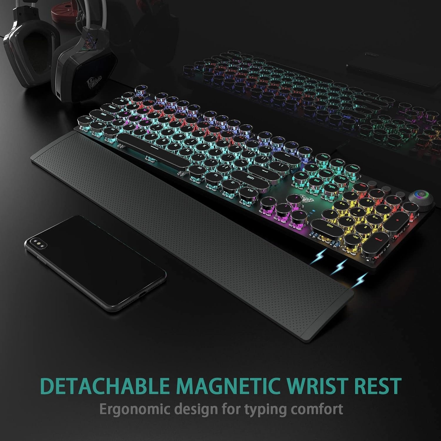 Tastatura Mecanica MOSMAOO®, USB cu fir Tastatura, Retroiluminare LED ...