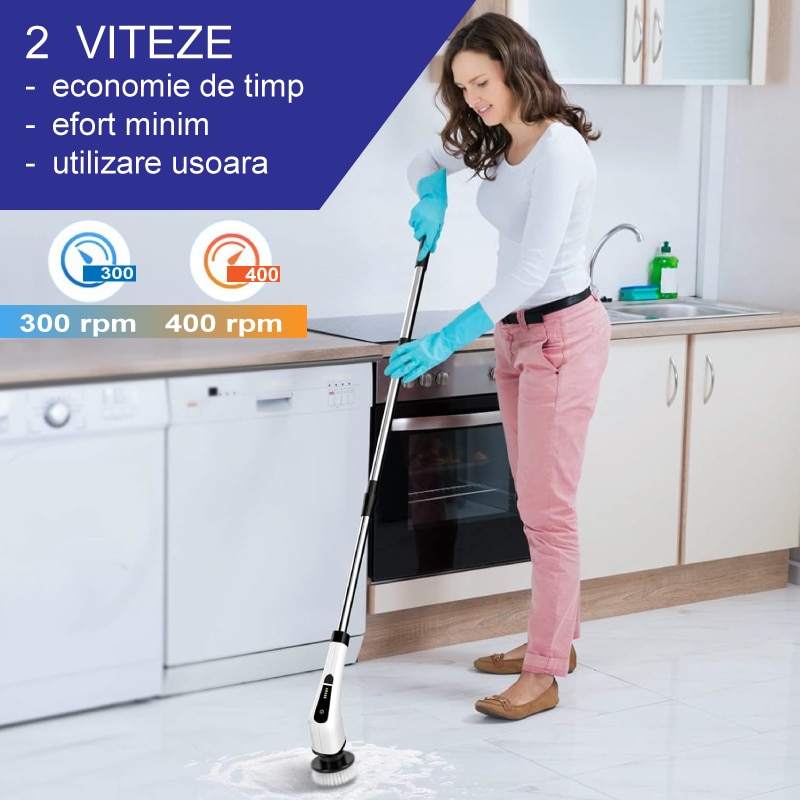Perie de Curatat Electrica Rotativa 9 in 1 Premium SUPER TRENDS®, Fara ...
