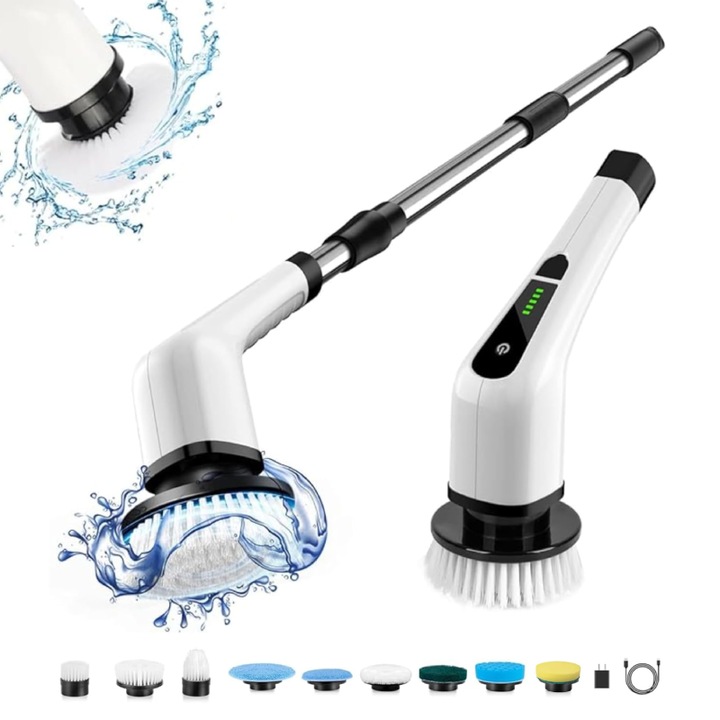 Perie de Curatat Electrica Rotativa 9 in 1 Premium SUPER TRENDS®, Fara ...