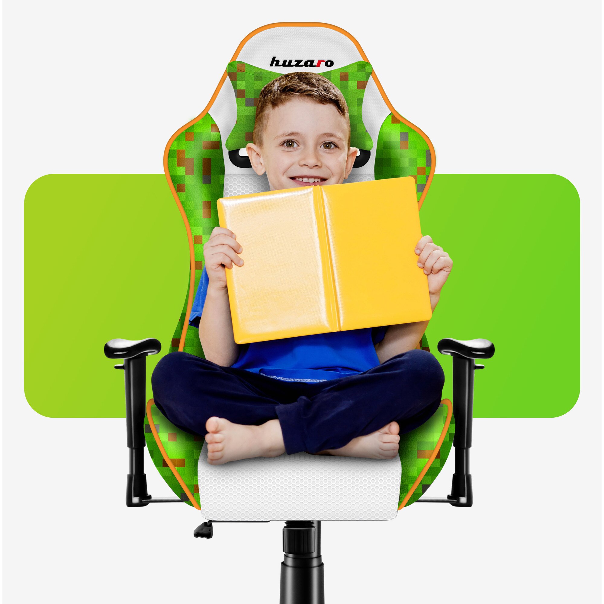 Scaun gaming pentru copii Huzaro, Ranger 6.0 pixel white, tesatura ...