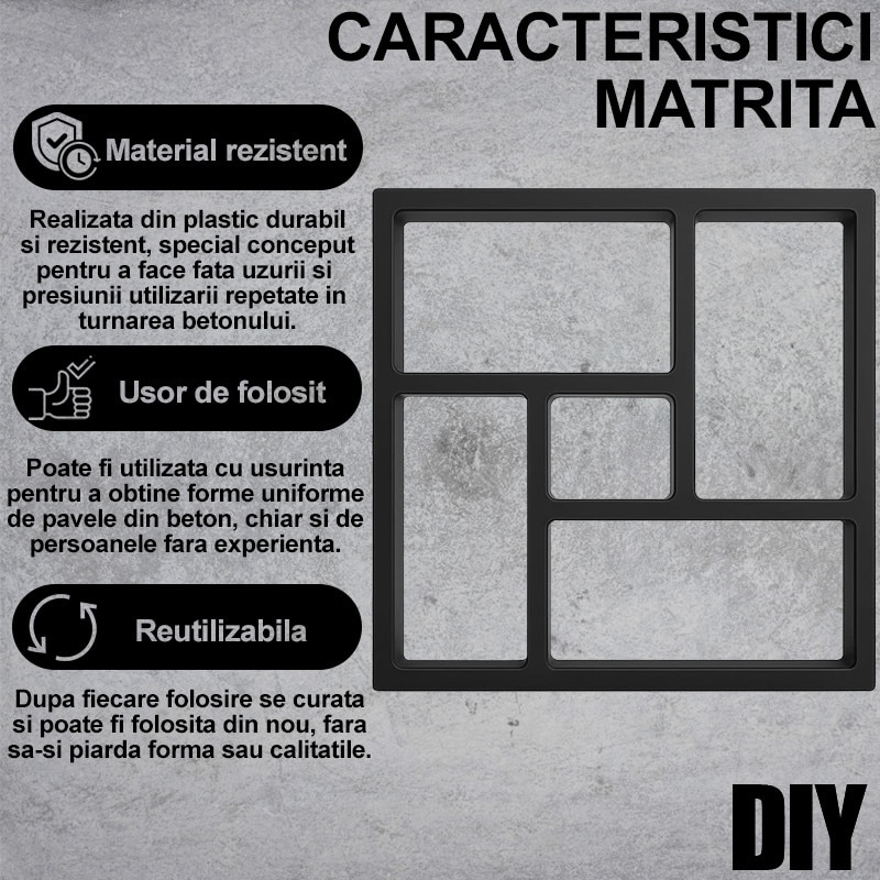 Matrita pavaj din beton NEXTLY, forma reutilizabila pentru turnat ...