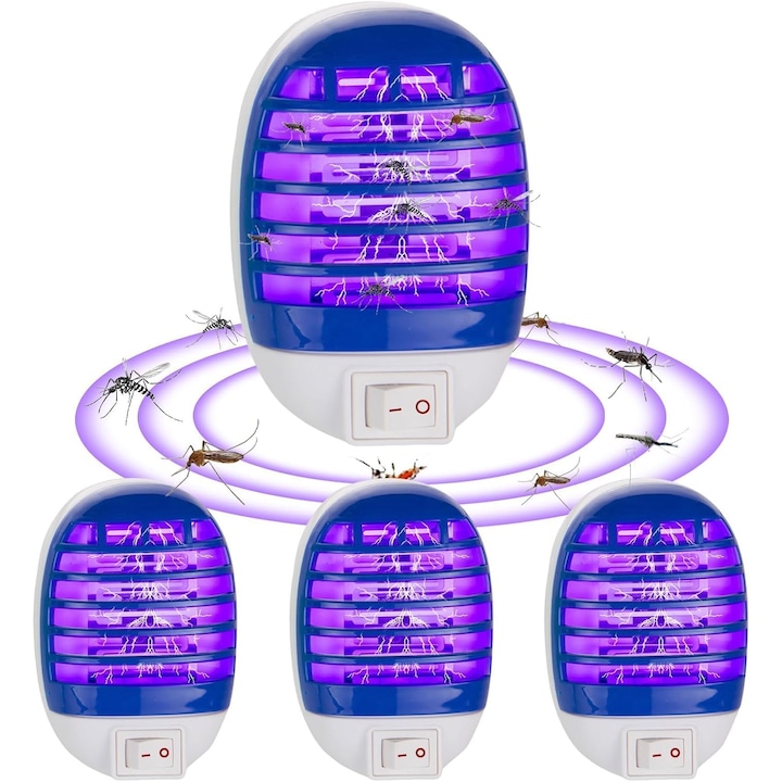 Set 4 Lampa UV Anti Insecte Pest Killer, Functie Anti Tantari, Muste ...