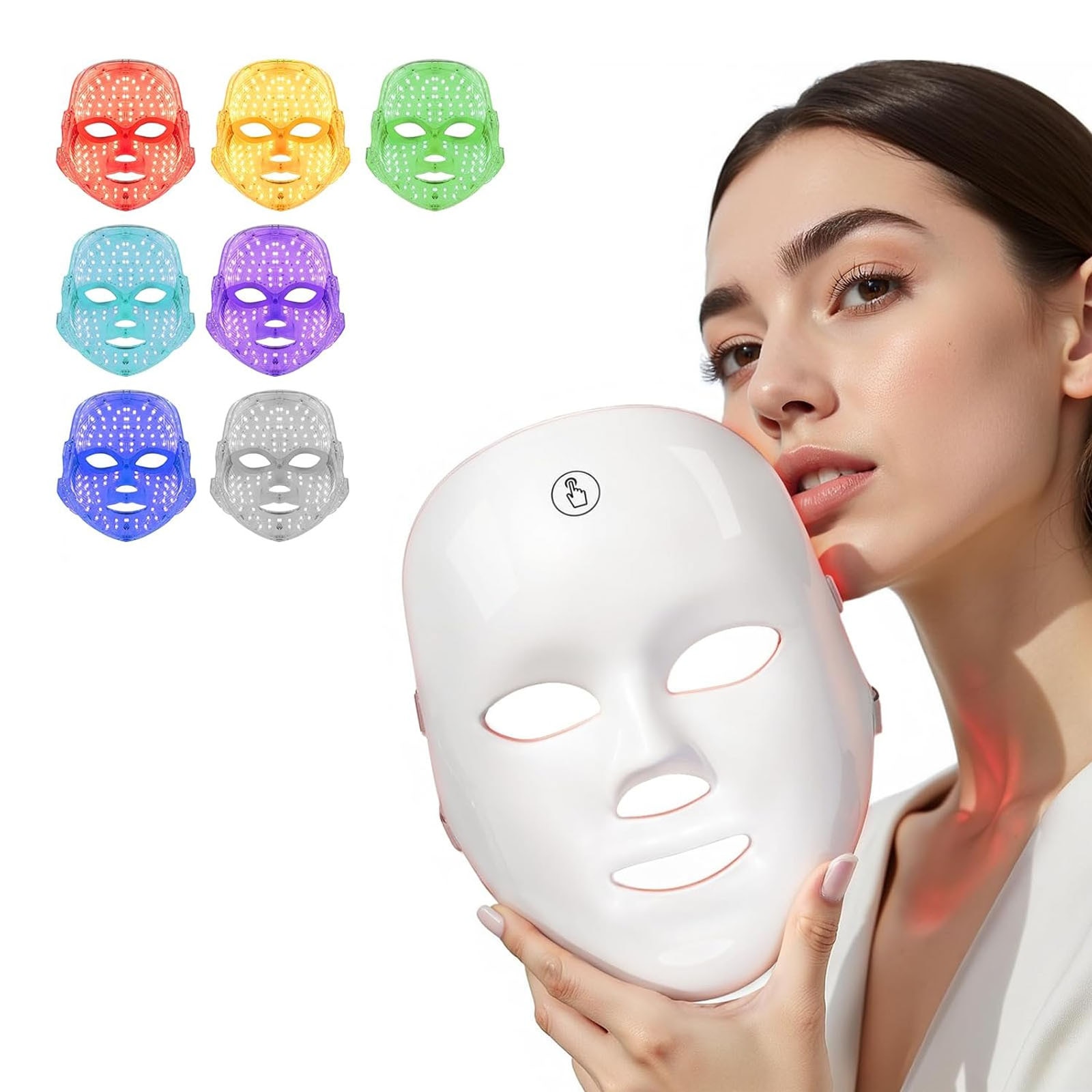 Masca faciala LED 7 culori, SINBINTA, Masca cosmetica fototerapie fata ...