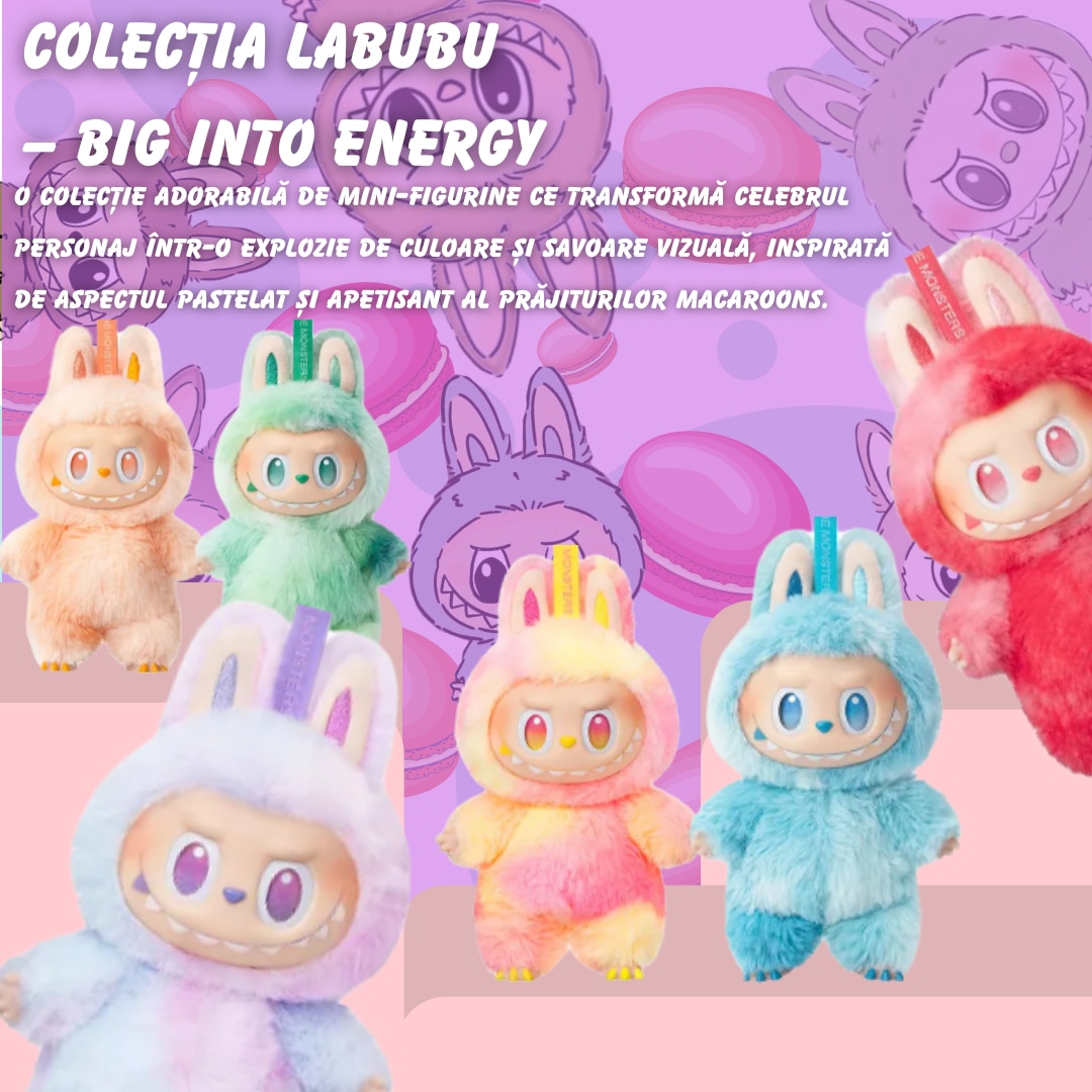 Jucarie de plus surpriza Labubu, din colectia Big into energy, design ...