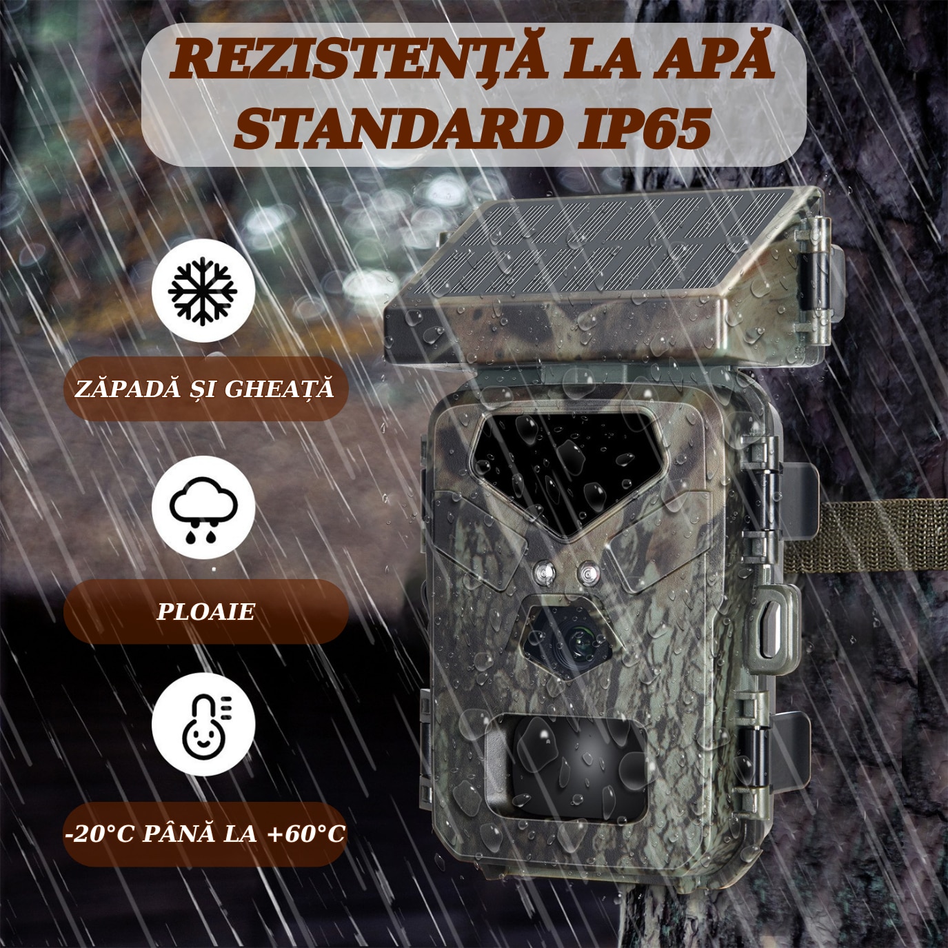 Camera de Vanatoare cu Panou Solar 1080P KLASTEP, 24MP, Viziune ...