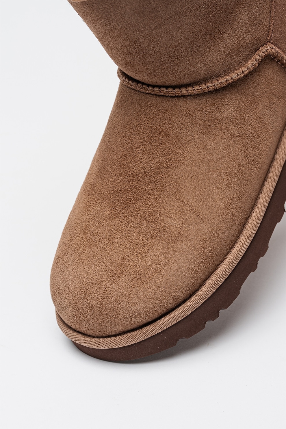 UGG, Ghete slip-on din piele intoarsa Mini Bailey Bow II, Maro cognac ...