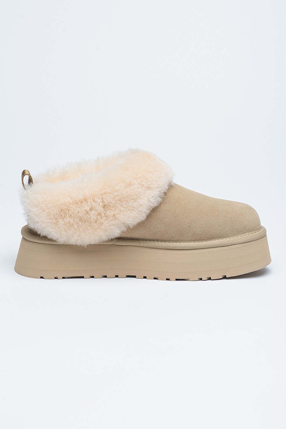 UGG, Ghete de piele intoarsa fara inchidere cu blana, Bej, 6 - eMAG.ro