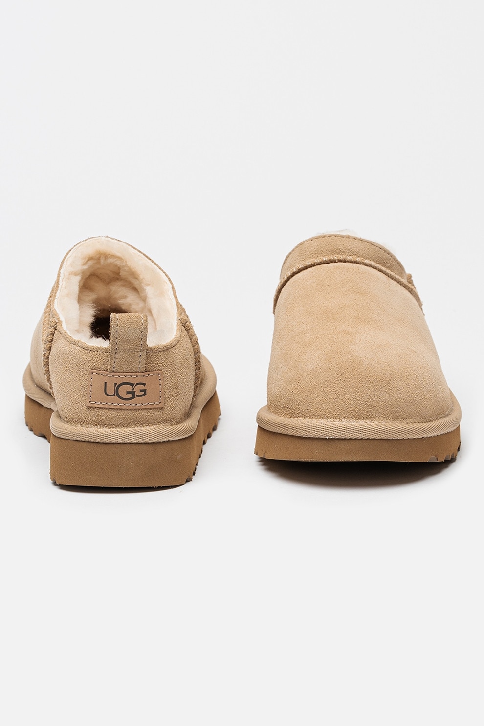 UGG, Classic Micro bebújós nyersbőr csizma, Homokbarna, 10 - eMAG.hu