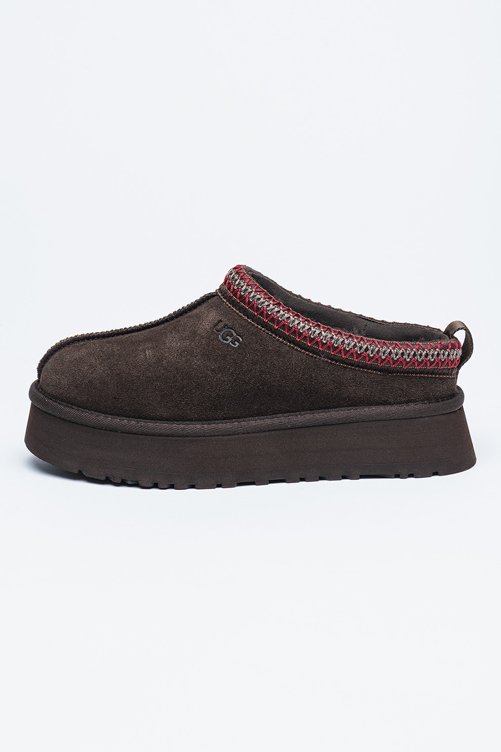 UGG, Saboti din piele intoarsa cu model uni Tazz, Maro inchis, 7 - eMAG.ro