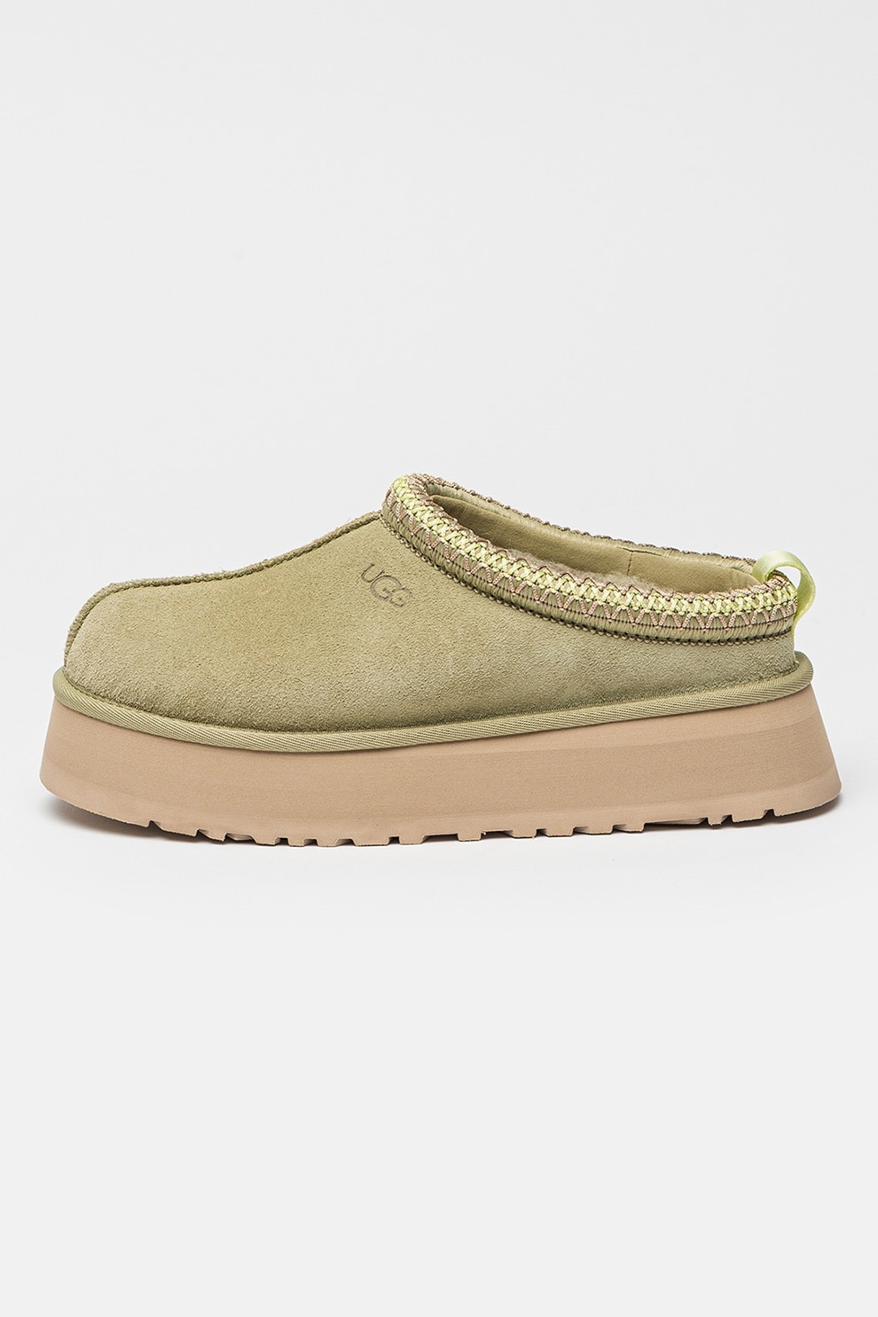UGG, Saboti din piele intoarsa cu model uni Tazz, Verde pal, 5 - eMAG.ro