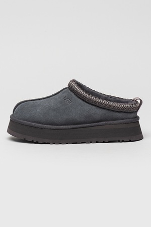 UGG, Saboti din piele intoarsa cu model uni Tazz, Gri inchis, 5 - eMAG.ro