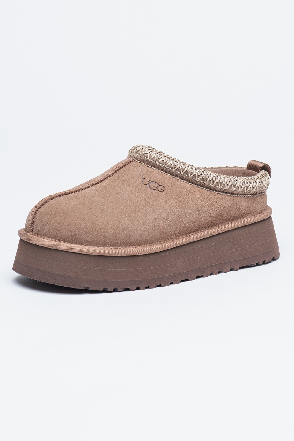 UGG, Saboti din piele intoarsa cu model uni Tazz, Roz prafuit, 7 - eMAG.ro