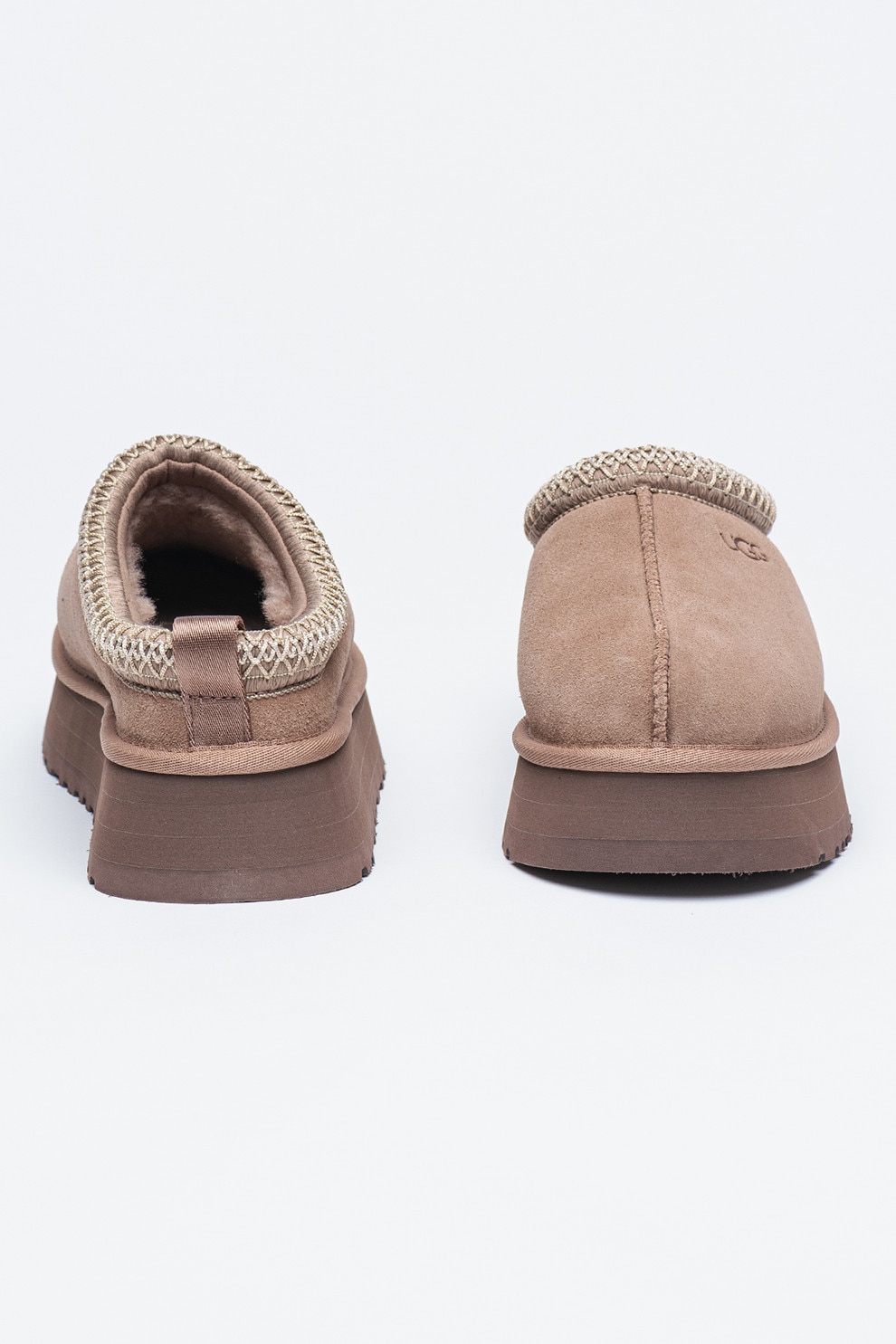 UGG, Saboti din piele intoarsa cu model uni Tazz, Roz prafuit, 7 - eMAG.ro