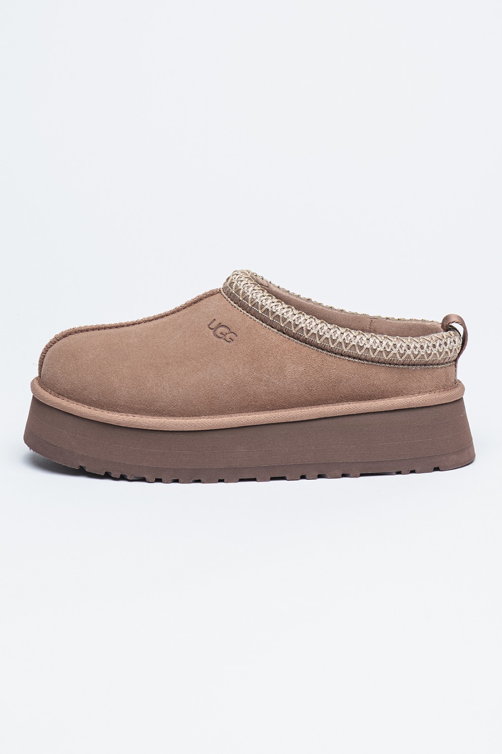 UGG, Saboti din piele intoarsa cu model uni Tazz, Roz prafuit, 7 - eMAG.ro